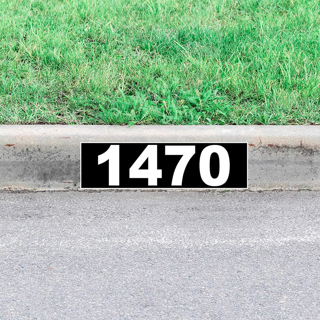 VWAQ Personalized Home Address Curb Sign Decal Custom Plain Number ...