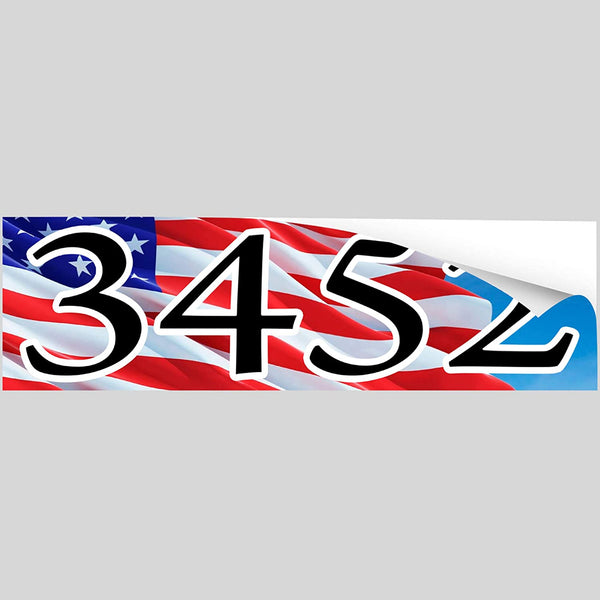Custom Curb Decal American Flag USA Curbside Address Sticker | VWAQ