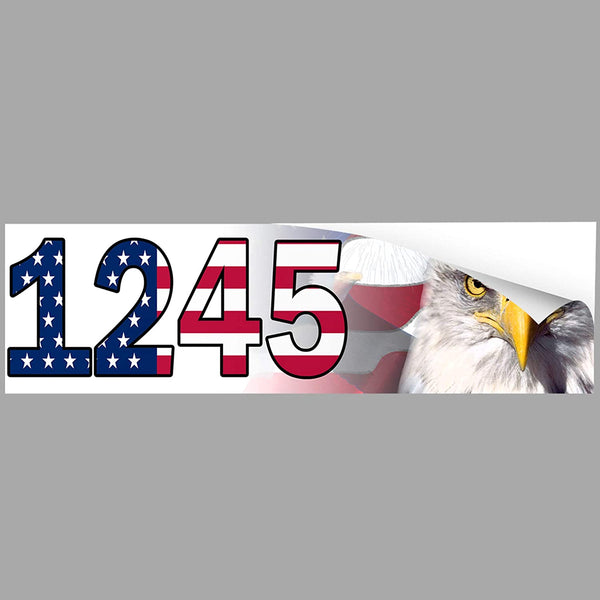Personalized Patriotic Curb Sticker Curbside Street Numbers Decal Amer