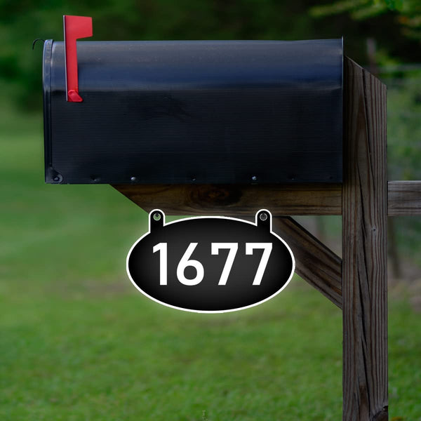 VWAQ Custom Hanging Mailbox Sign Address Numbers Aluminum Plaque Doubl