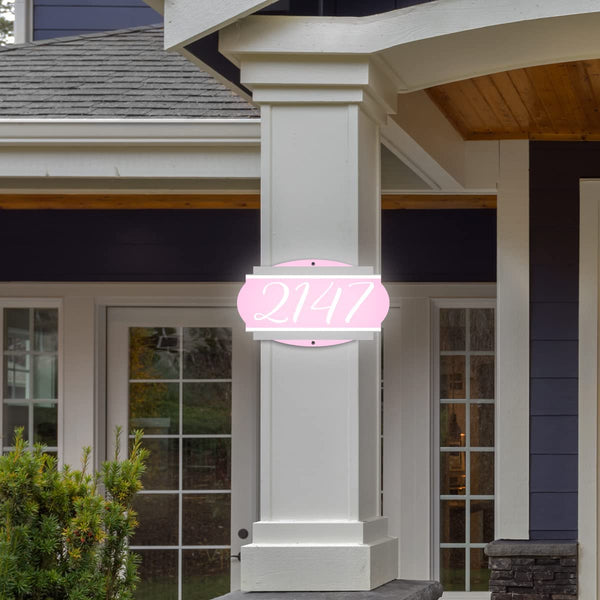 VWAQ Custom Plaque Home Address Number Aluminum Sign - Single Sided an