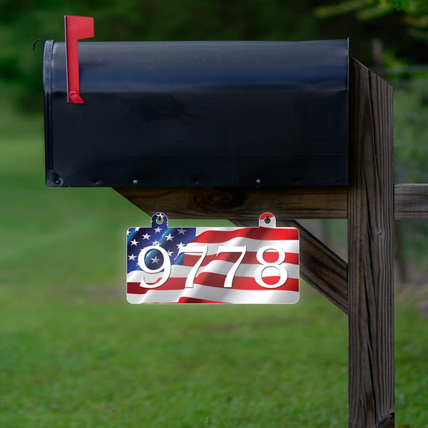 VWAQ Personalized Reflective Address Hanging Plaque for Mailbox Americ