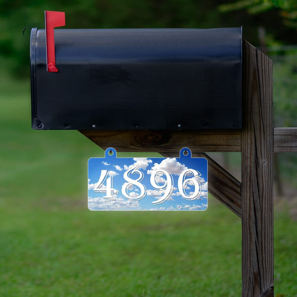 VWAQ Personalized Reflective Numbers Hanging Aluminum Sign for Mailbox
