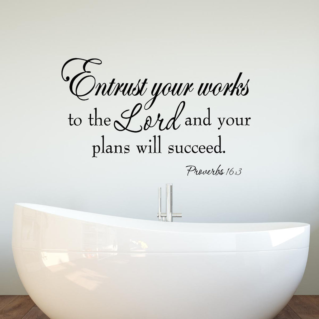 Proverbs 16:3 Wall Decal Entrust Your Works to the Lord | VWAQ.com