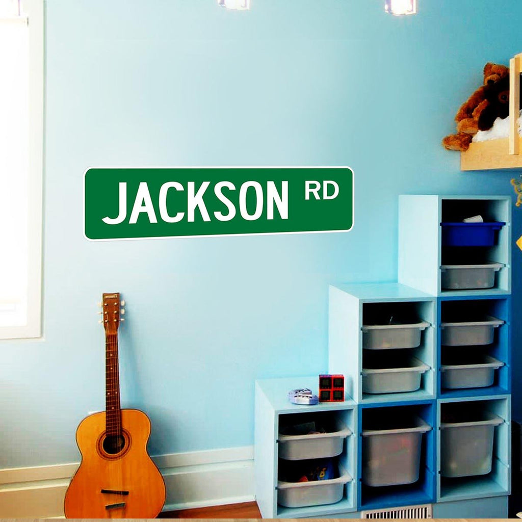 Custom Name Street Sign Wall Decal | Personalized Road Signs For Kids ...