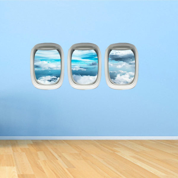 Airplane Window Decals Peel and Stick Pack of 3 Windows | VWAQ