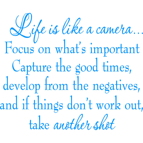Buy Life is Like a Camera Vinyl Wall Decal Online | VWAQ
