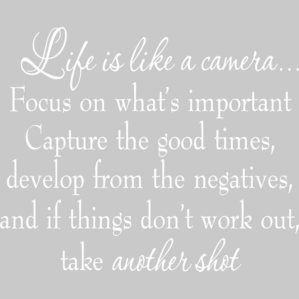 Buy Life is Like a Camera Vinyl Wall Decal Online | VWAQ
