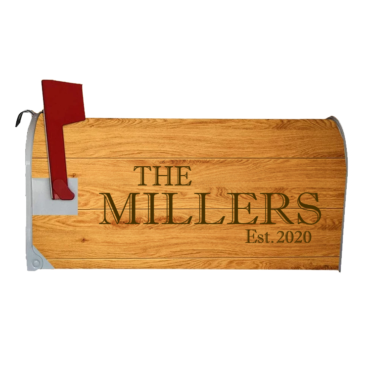 VWAQ Personalized Wood Mailbox Covers Magnetic - Custom Family Name ...