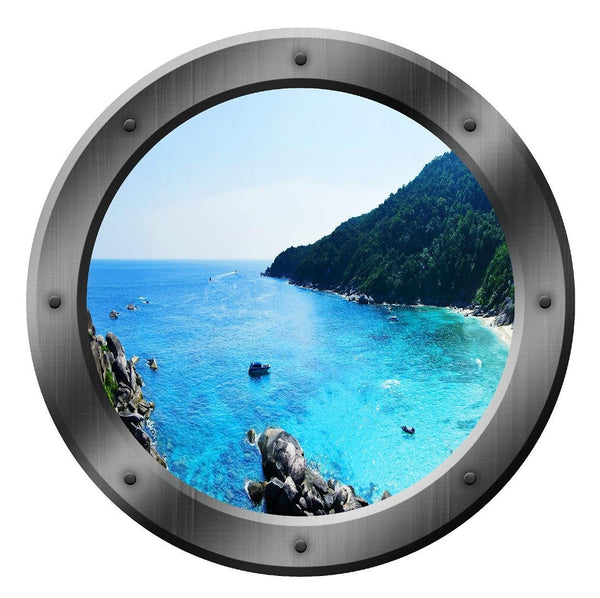 Ocean Porthole Wall Decal Nature Sea View Window Sticker Peel and Stick ...