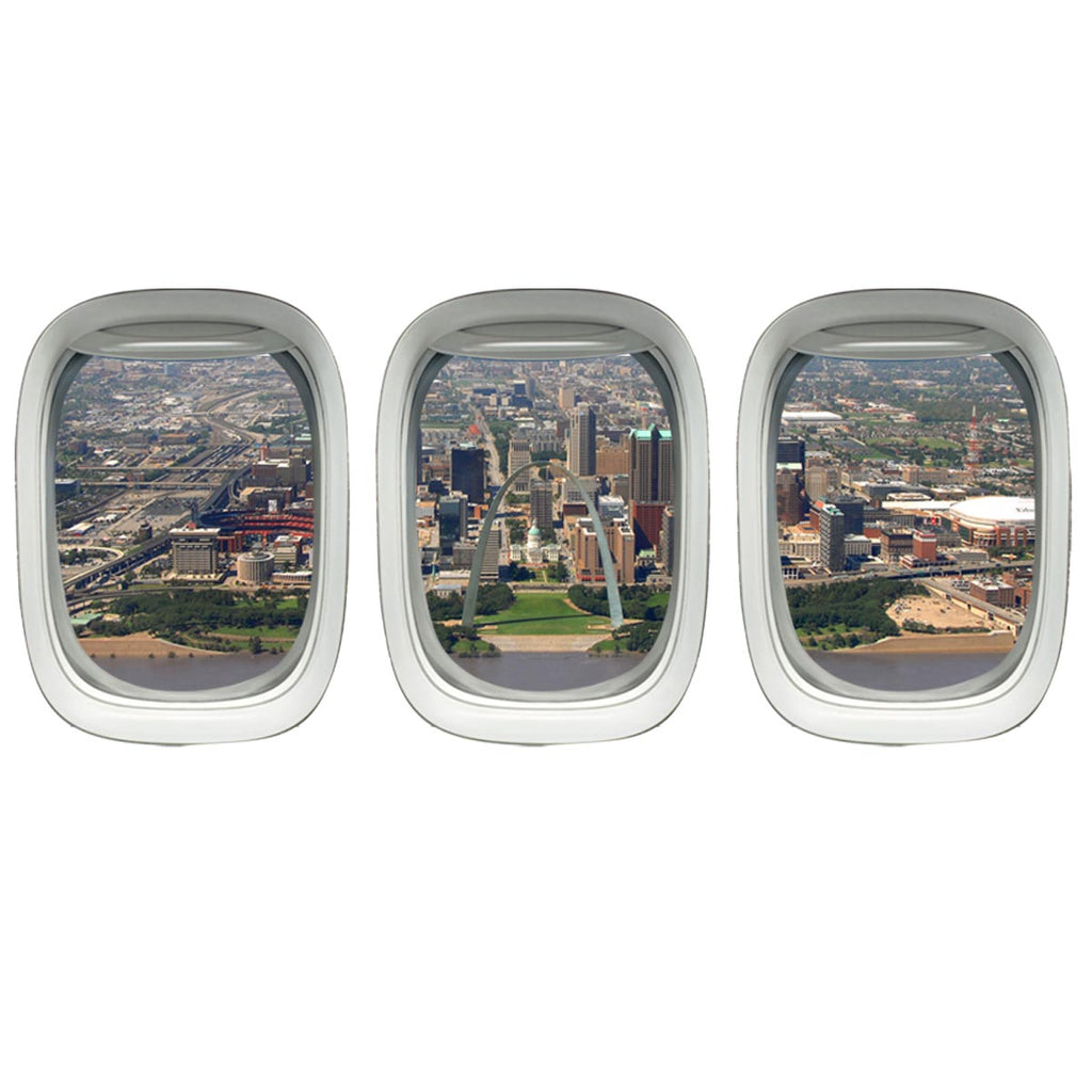 St. Louis Arch Airplane Window View Wall Decals VWAQ - PPW46