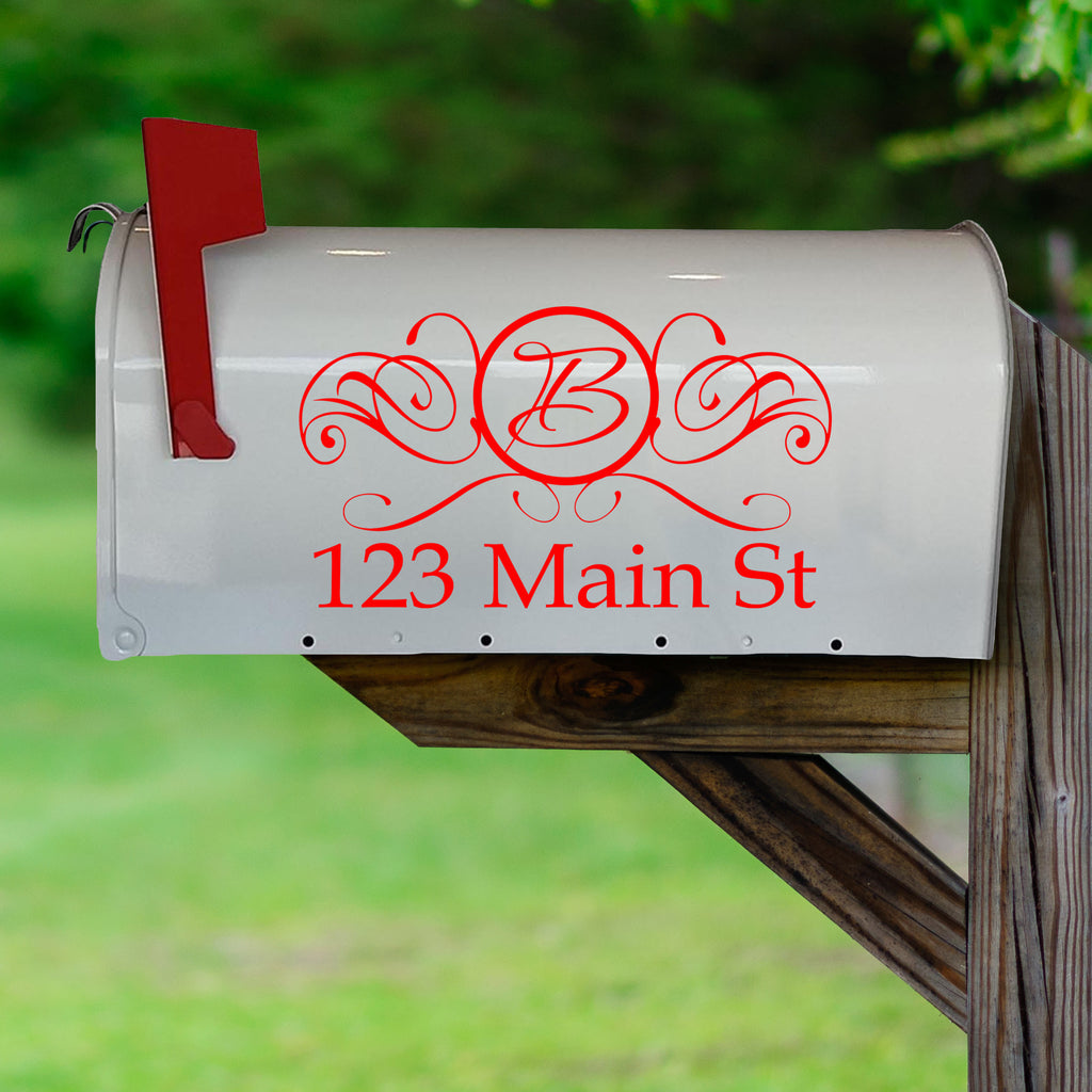 Monogram Mailbox Decal and Street Name Address Mailbox Lettering | VWAQ