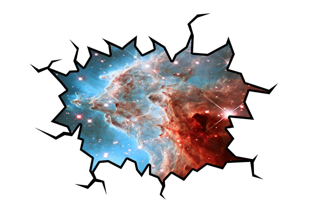 Outer Space Stars Wall Decal Universe Sticker Cracked Wall Decal Space