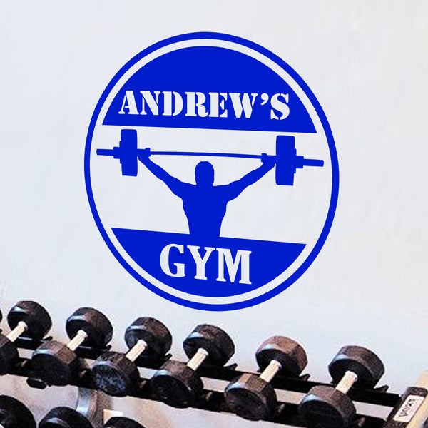 VWAQ Custom Name Gym Wall Decals Workout Room Décor