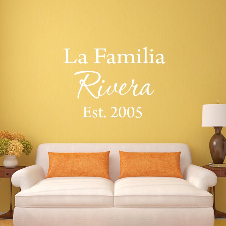 VWAQ La Familia Custom Family Name Spanish Wall Decal Insert Family Na