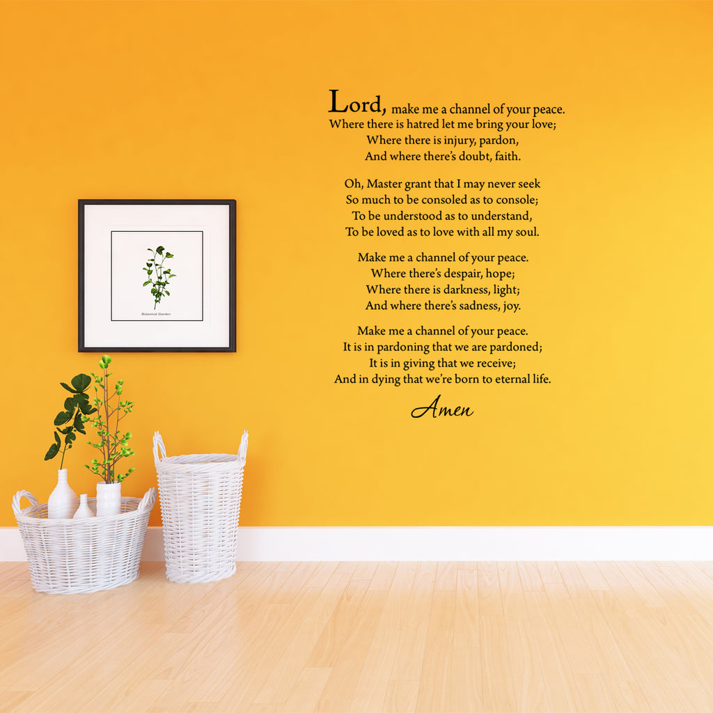 VWAQ Make Me a Channel of Your Peace Wall Quotes Decal St. Francis
