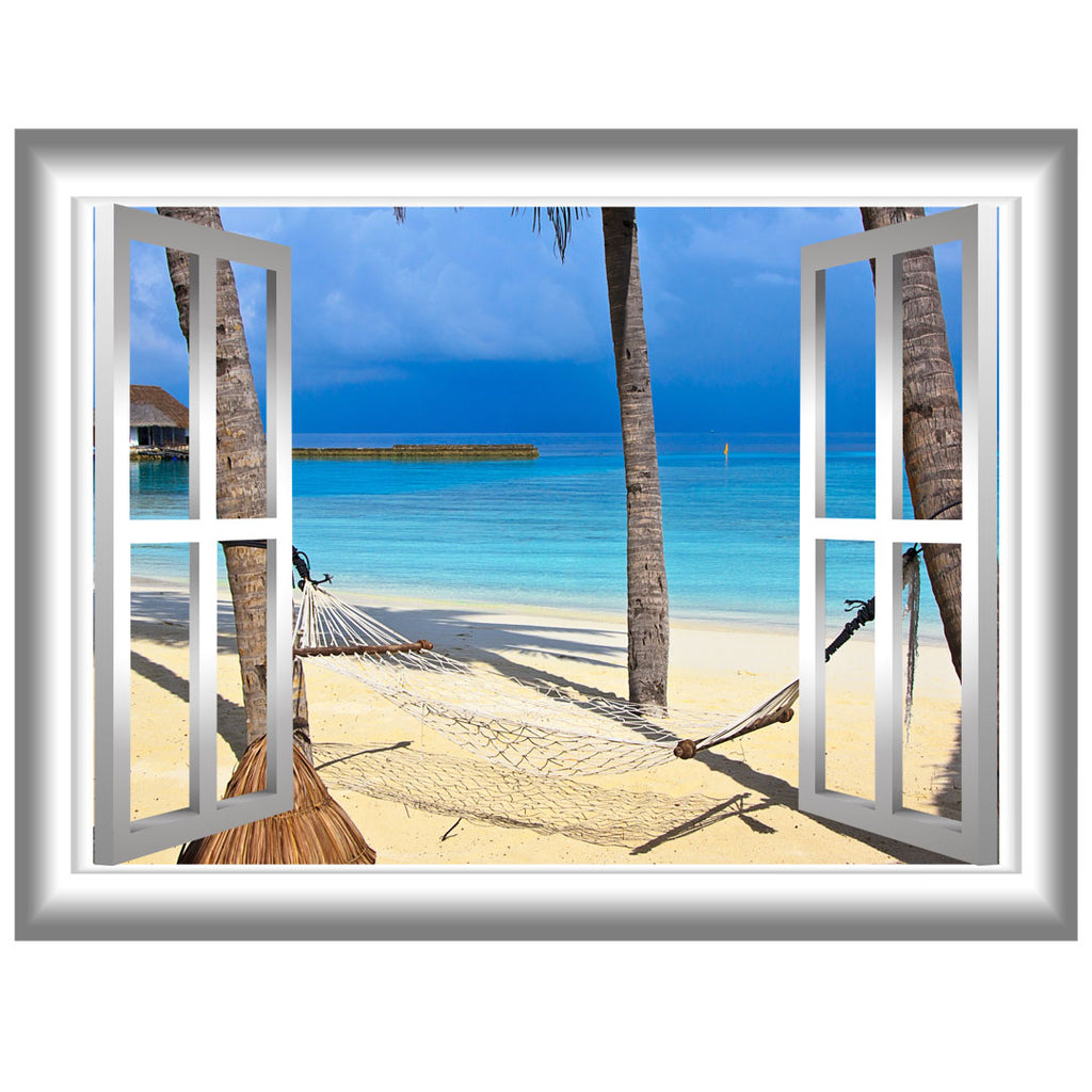 VWAQ Tropical Window Frame Wall Decal