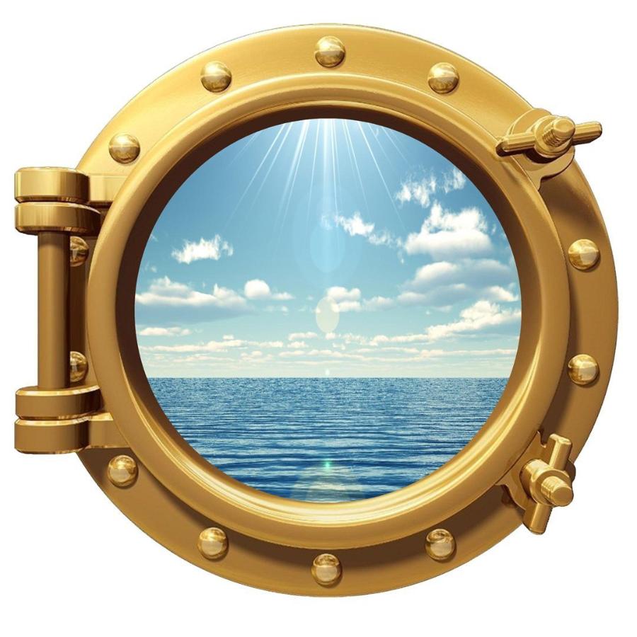 Peel and Stick Sea Cruise Window Porthole Vinyl Wall Decal VWAQ - PO99