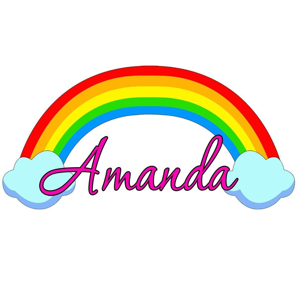Custom Name Rainbow Wall Decals Girls Room Nursery Decals Graphics ...